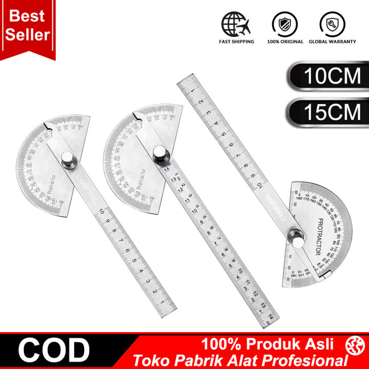 COOFARI busur 180 derajat penggaris combi stainless protactor alat ukur ...