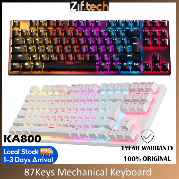 ZIFTech KA800 Mechanical Keyboard Blue Switch ABS Keycap RGB Backlit ...