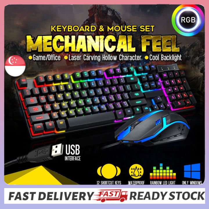 [SG Stock] Keyboard and Mouse set - Wired USB Gaming Mouse Keyboard ...
