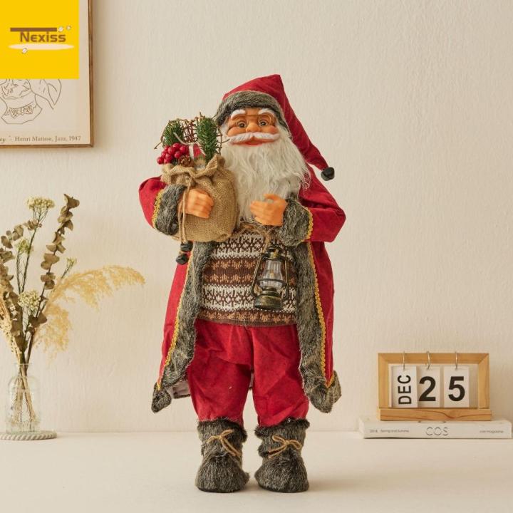 NEXISS 30/45cm Santa Claus Doll Standing Plush Santa Claus Toy ...