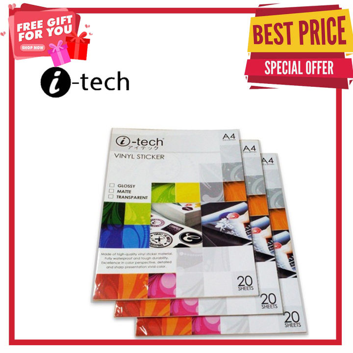 Itech Waterproof Printable Vinyl Sticker Matte / Transparent / Glossy ...