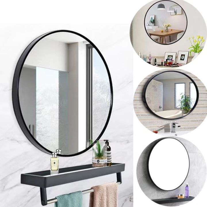 40/50/60cm Round Wall Mirror meta frame bathroom mirror wall mounted ...