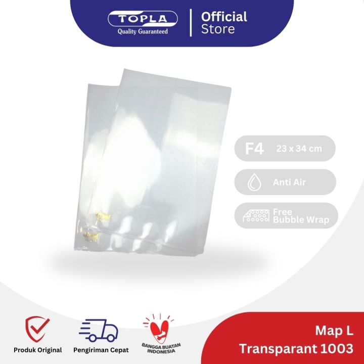 CERMAT Map Transparan L Bening Map ukuran Folio F4 Murah 12 Pcs ...