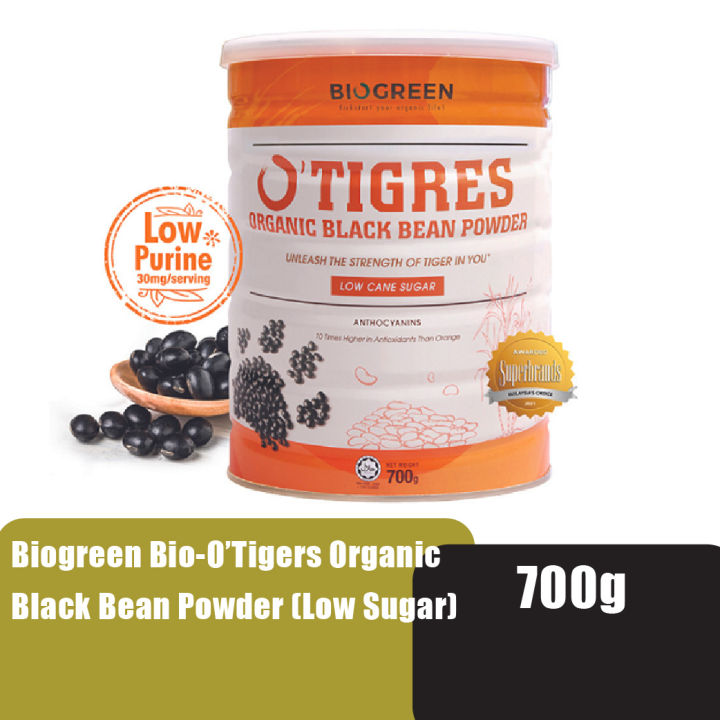 BIOGREEN O’Tigres Organic Black Bean Powder 700g – Halal and Low Cane ...