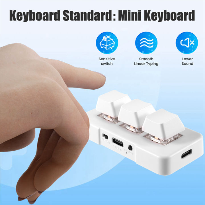 MK321U Progammable Macro Mini Keyboard 3 Mode Mechanical Keyboard ...