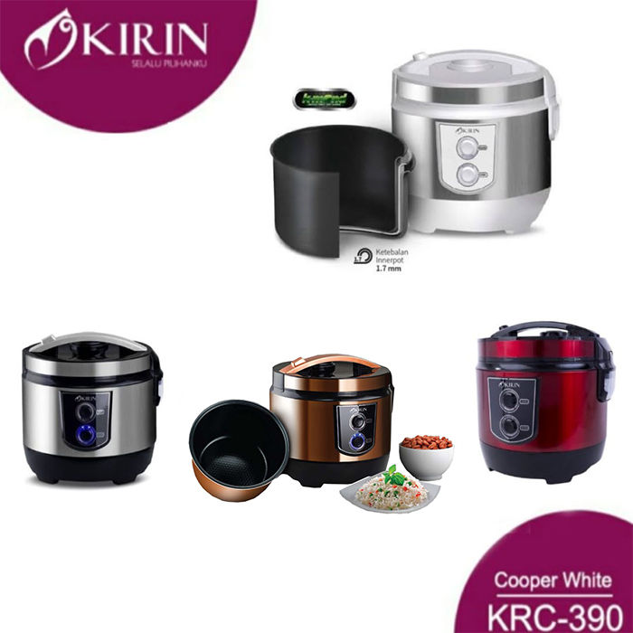 Rice Cooker Kirin KRC 390 Kapasitas 2 L Magic Com Keramik Penanak Nasi Ceramic Daya 420 Watt ...