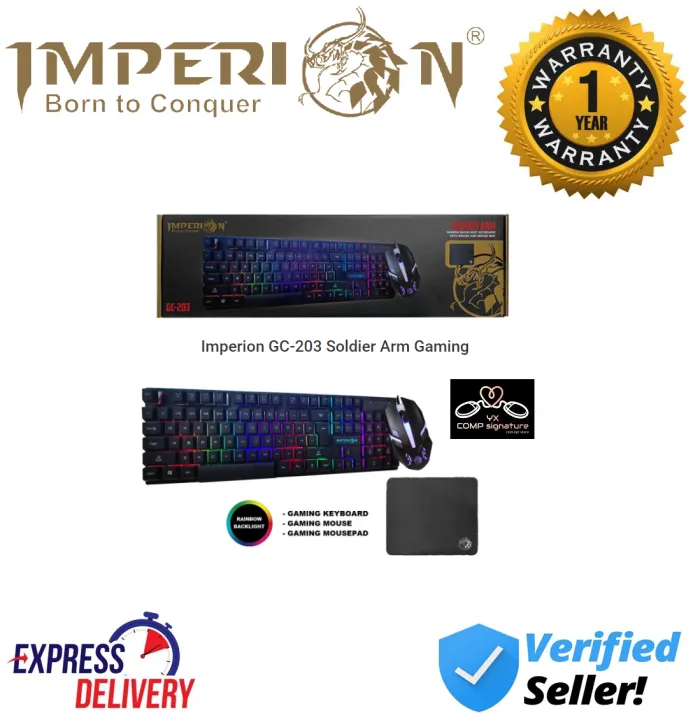 IMPERION GC-203 SOLDIER ARM - 3 IN 1 COMBO (KEYBOARD + MOUSE + MOUSE ...