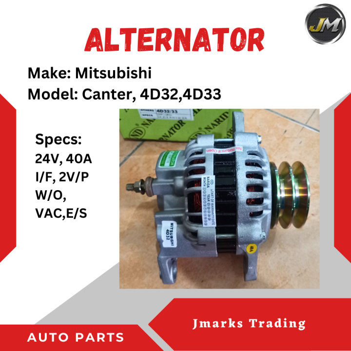 ALTERNATOR 24V,40A MITSUBISHI CANTER, 4D32, 4D33 | Lazada PH