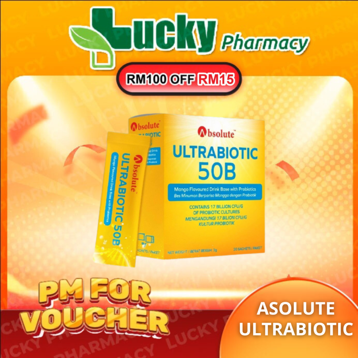 ASOLUTE ULTRABIOTIC 50 BILLION CFUS 30'S | PROBIOTIC + PREBIOTIC ...