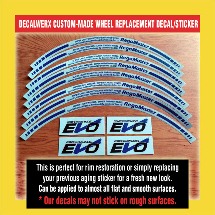 RegaMaster Evo Blue-Black 18inch Wheel CUSTOM-MADE Replacement Decal ...