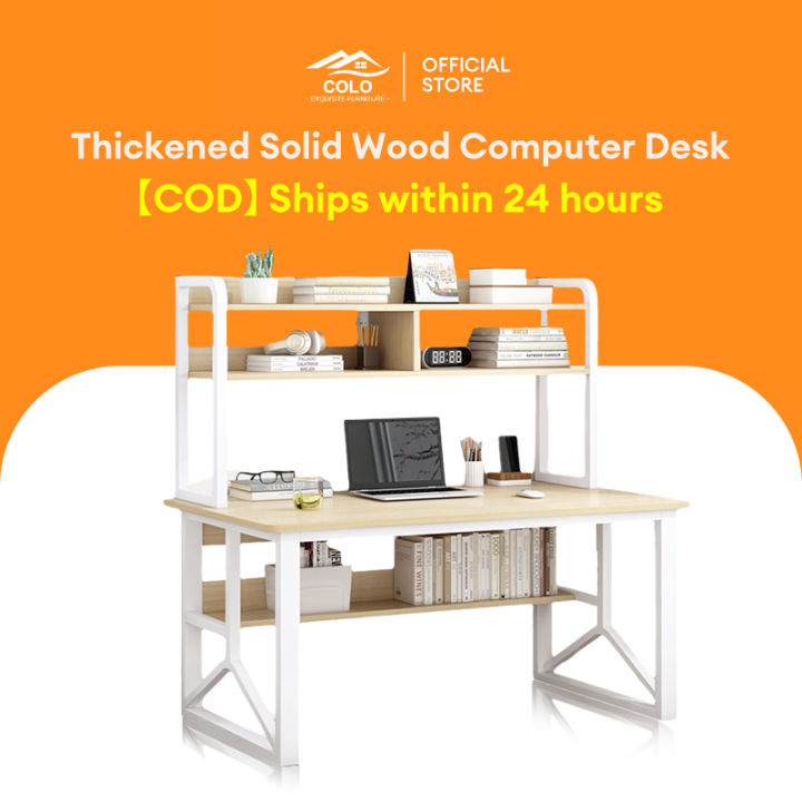 80/100/120cm Computer Table with Book Shelf Study Desk Writing Desk ...