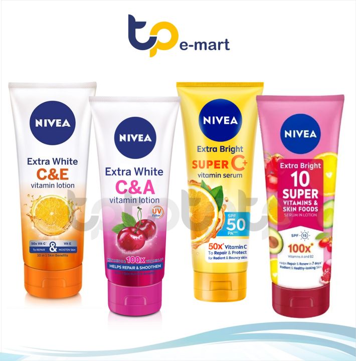 NIVEA Body Lotion - Extra White C&E/C&A/Extra Bright 10 Super Vitamins ...