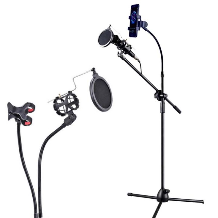 Portable Microphone Long Stand For Wireless Mic Heavy Duty Adjustable ...
