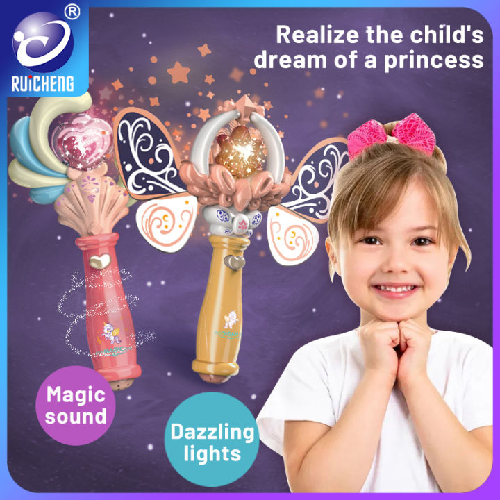 RUICHENG Magic Wand Stick Girl Princess Fairy Stick Glowing Toy with ...