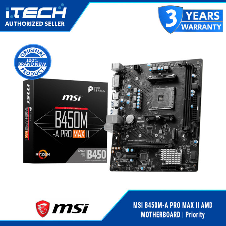 Msi B450M-A Pro Max II AMD Motherboard | Lazada PH