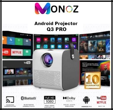 【FREE 2 GIFT】 Monoz Q3 PRO PROJECTOR High HD Built-in App Android Box ...