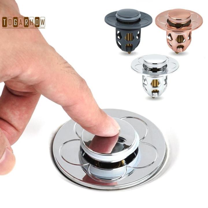 Togarhow Copper Pop-Up Bounce Core Sink Drains Stopper Wash Basin Drain ...