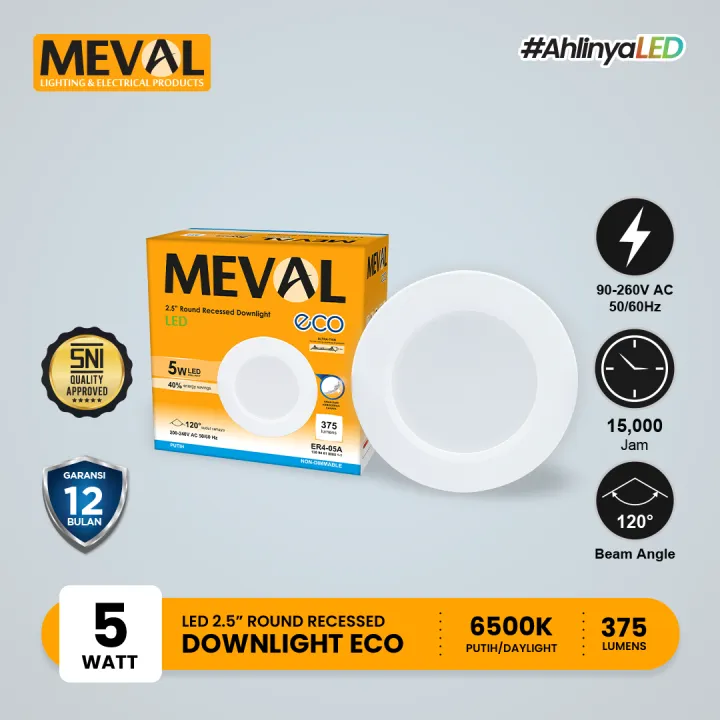 MEVAL LED Round Recessed Downlight Eco | Lazada Indonesia