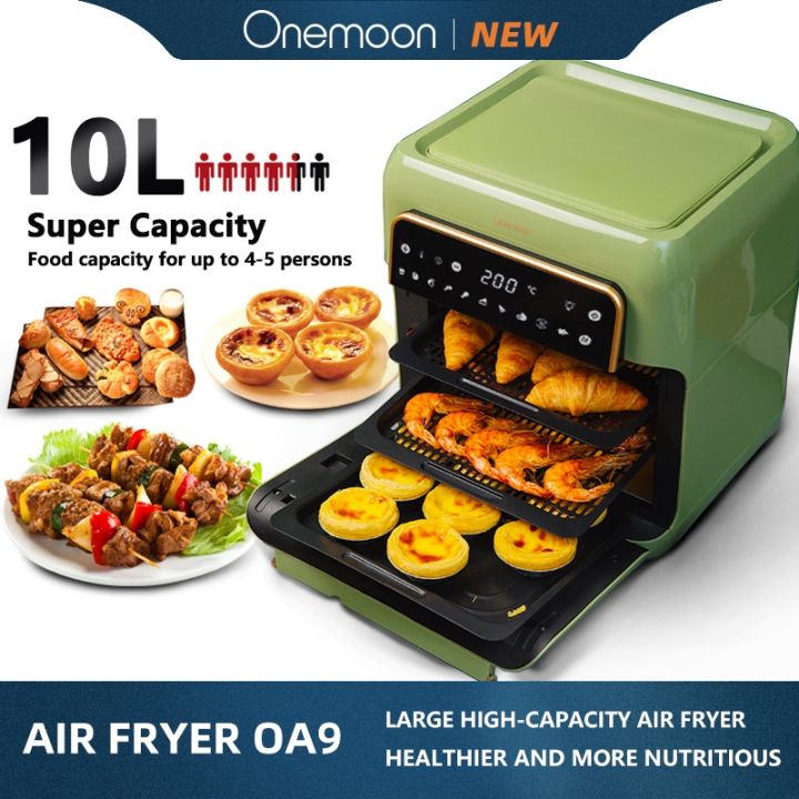 Onemoon OA9 Air Fryer Green 10L large high-capacity Cooker non-stick cookware Electric digital ...