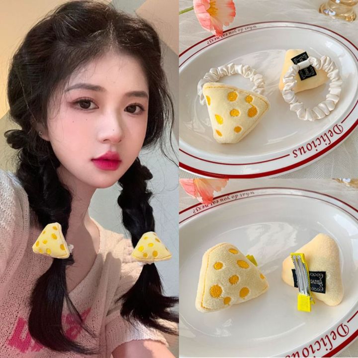 ELAIN ตุ๊กตาผ้าพลัฌ คลิปผมชีส คลิปด้านข้าง สไตล์เกาหลีแบบ เชือกมัดผม ...