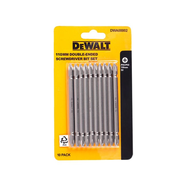 DEWALT DWA00002 Double Ended PH2 Screwdriver Bit Set 10 Pcs. (110 mm) | Lazada