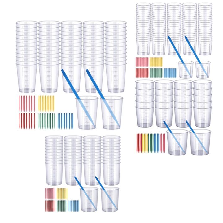 Resin Mixing Cups and Sticks, Graduated Cups, Pointed Stir Sticks for ...