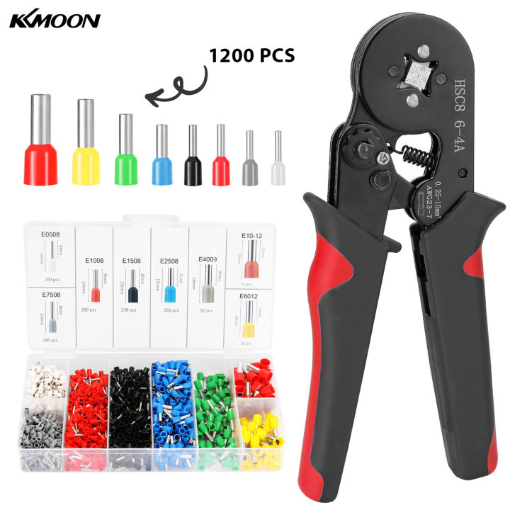 KKmoon 6-4 0.25-10mm² AWG23-7 Ferrule Crimping Tool Kit High Hardness ...