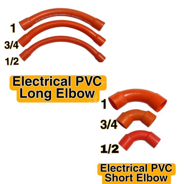 PVC Orange Electrical Elbow Long | Short 1/2 3/4 1 | Lazada PH