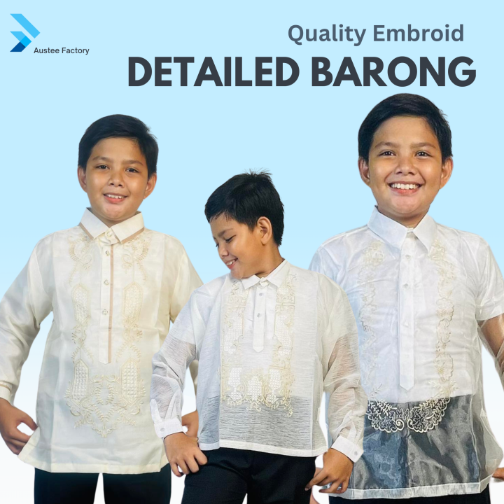 Austee Detailed Barong for Kids Barong Tagalog for Kids | Lazada PH
