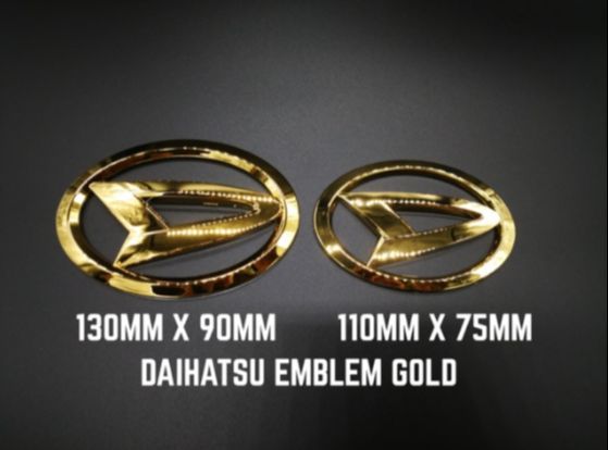 Daihatsu emblem gold colour for perodua myvi lagi best | Lazada