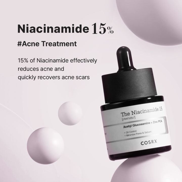 ON SALE [COSRX OFFICIAL] The Niacinamide 15 Serum (20ml), Niacinamide 15%, Total acne care ...