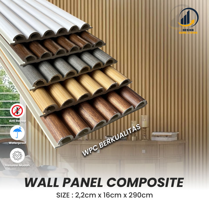 2 BATANG 290CM X 16CM Panel Kayu Wpc Indoor / Panel Dinding PVC / Kisi ...