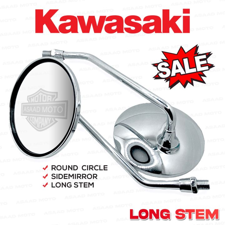 Kawasaki Rouser Rs200 Motorcycle Side Mirror Stainless Round Type Long