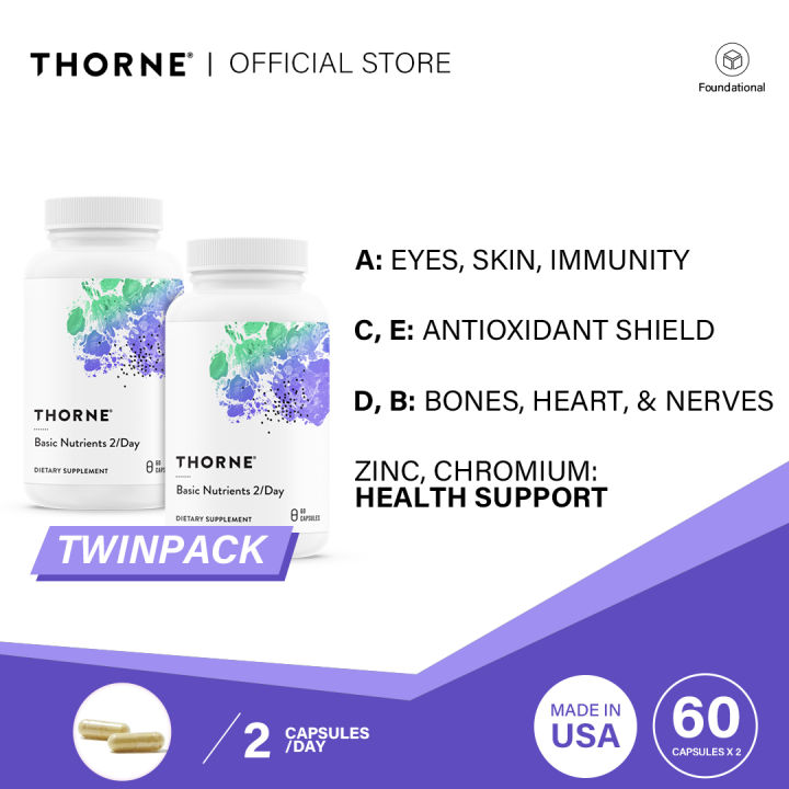 [Twin Pack]Thorne Basic Nutrients 2/Day 60 Capsules | Lazada