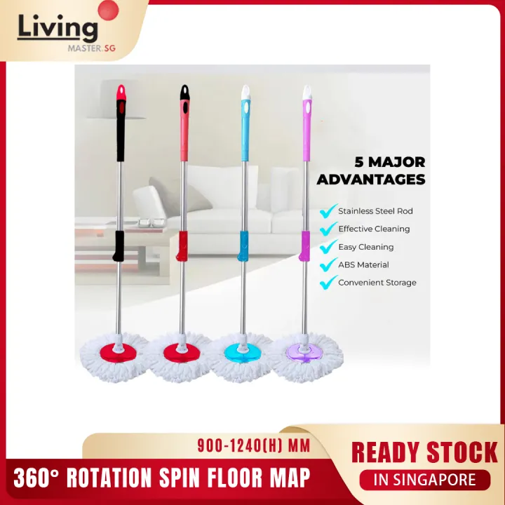 Spin Mop Rod / Mop Stick / Mop Pole with Mop Tray Set With Or Without ...
