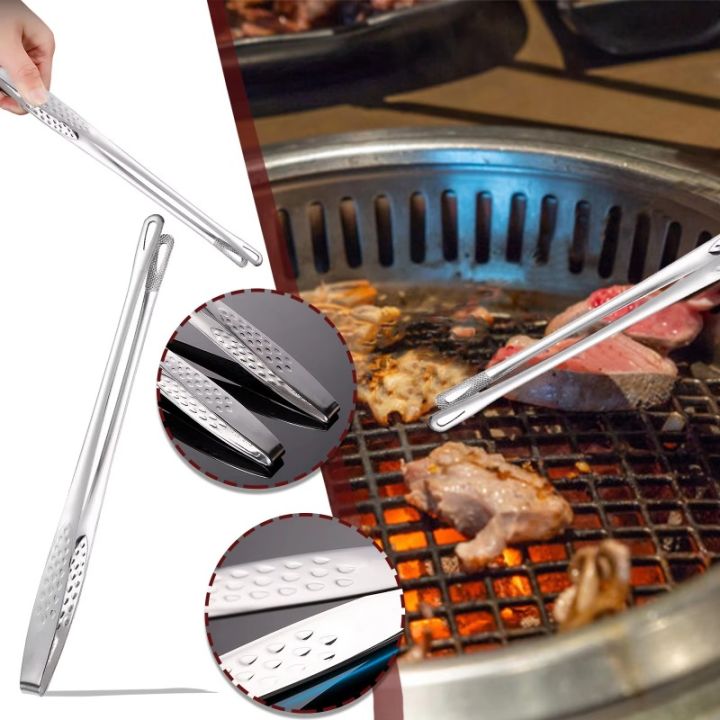 New Stainless Steel Grill Clips Korean and Japanese BBQ Tongs Stainless ...