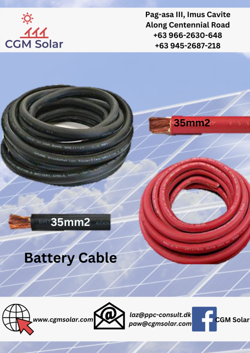 Solar battery cable 99.9% High Quality Tinned wire DC Cable 35mm2 red ...