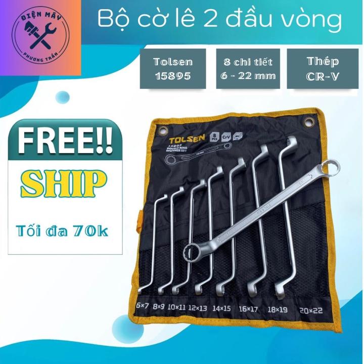 Bộ cờ lê 2 đầu vòng TOLSEN 15895, bộ chìa khoá 2 đầu vòng 8 chi tiết ...