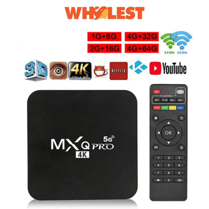 WHALEST - Android BOX TV MXQ-Pro 4K SMART TV BOX SET UP BOX | Lazada ...