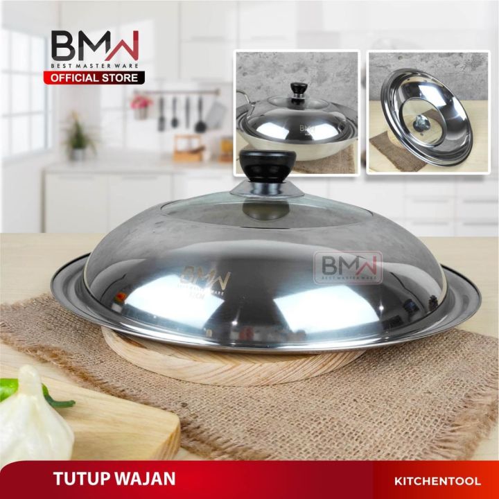 BMW Kitchen Ware - Tutup Panci Wajan Kuali Wok Penggorengan Stainless ...