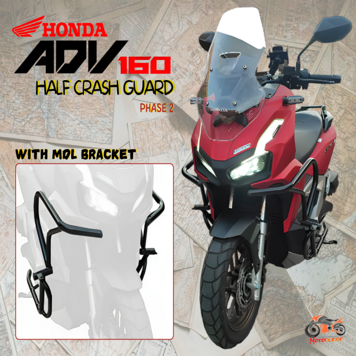HONDA ADV 160 - HEAVY DUTY HALF CRASH GUARD ( POWDER COAT ) - PHASE 2 | Lazada PH