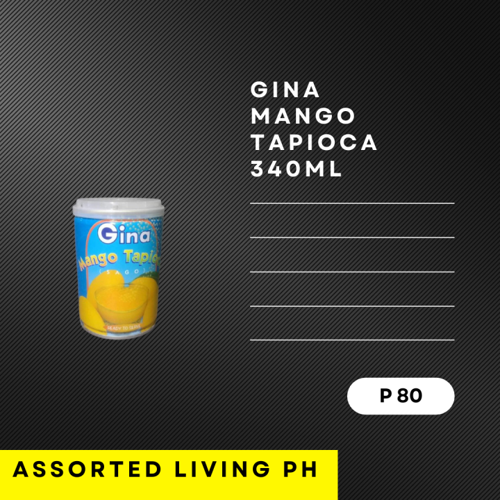 1 Can of Gina Mango Tapioca (Mango Sago) Dessert Mango Juice | Lazada PH
