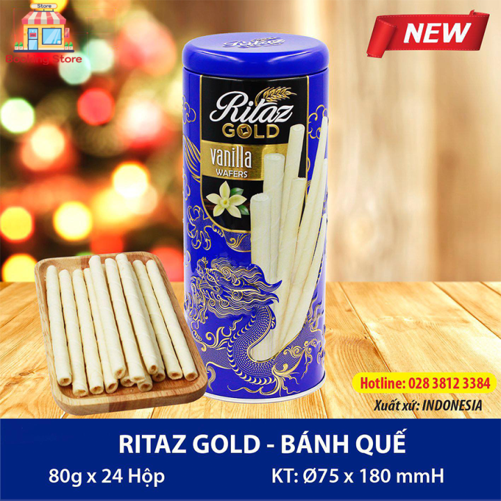 Bánh quế socola Ritaz Gold lon thiếc gói quà tết 2024 siêu đẹp | Lazada.vn