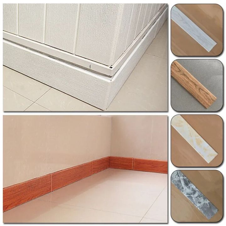 70Cm Self-Adhesive PVC Wood Grain Skirting Sticker Waistline Wall ...