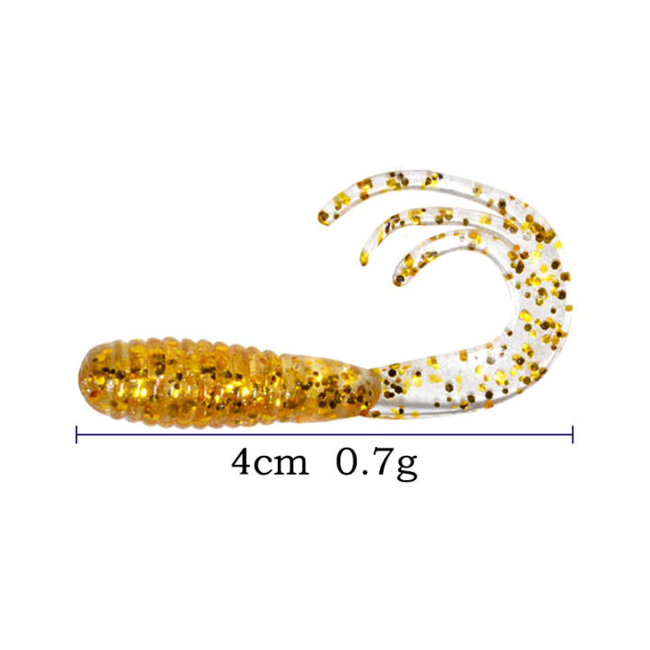 Factory wholesale fishing bait 4cm0.7g elf Luya Soft Bait soft worm three fork rolling tail ...