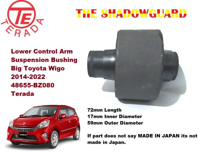 Lower Control Arm Suspension Big Bushing Toyota Wigo 2014 to 2022 48655 ...