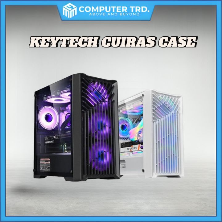 Em&M Keytech Cuirass MAtx pc case| Tempered Glass| Black and White ...
