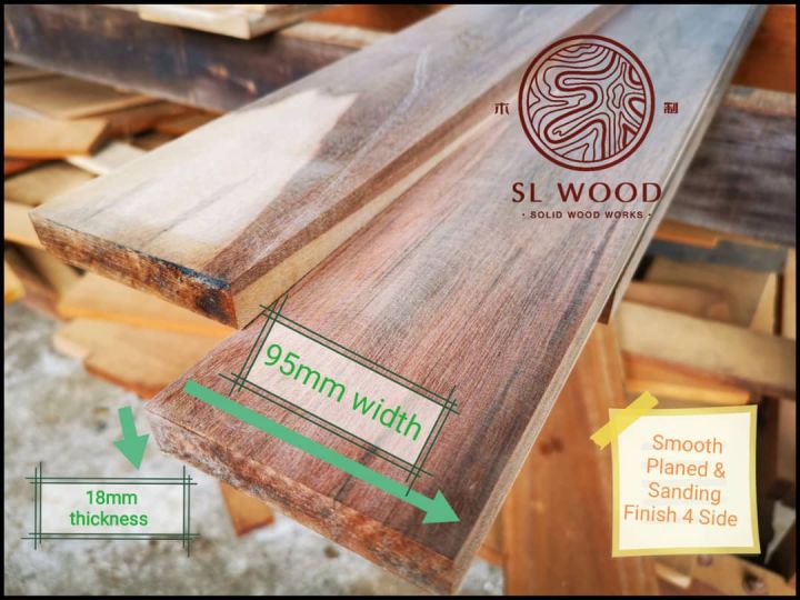 Giam Solid Wood Timber Smooth Finish 18(T)mm × 95(W)mm = 2,3,4,5,6,7,8 ...