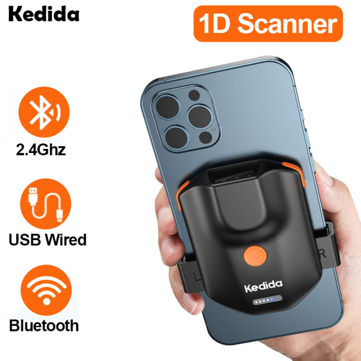 Kedida Portable Laser 1D Wireless Bar Code Scanner Via Bluetooth 2D Bar ...
