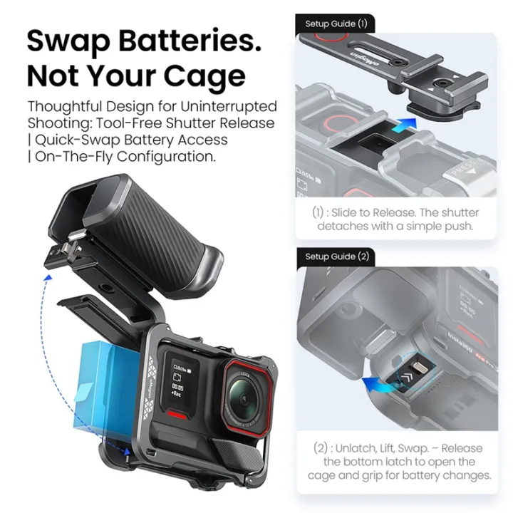 Camera Grip with Shutter Button Metal Street Photography Grip Kit for ...